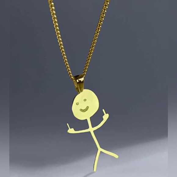 Jewelry | Host Pick Nwt Gold F You Middle Finger Necklace | Poshmark